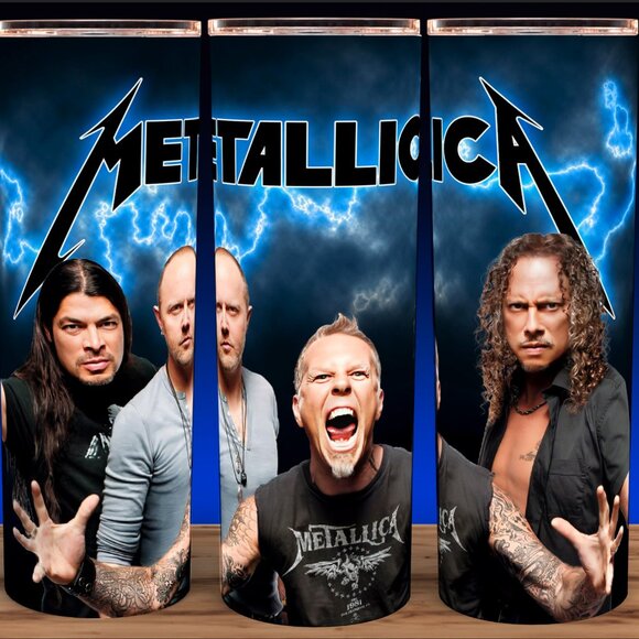 Dining | Metallica Heavy Metal Band Blue Lightning Cup Mug Tumbler ...